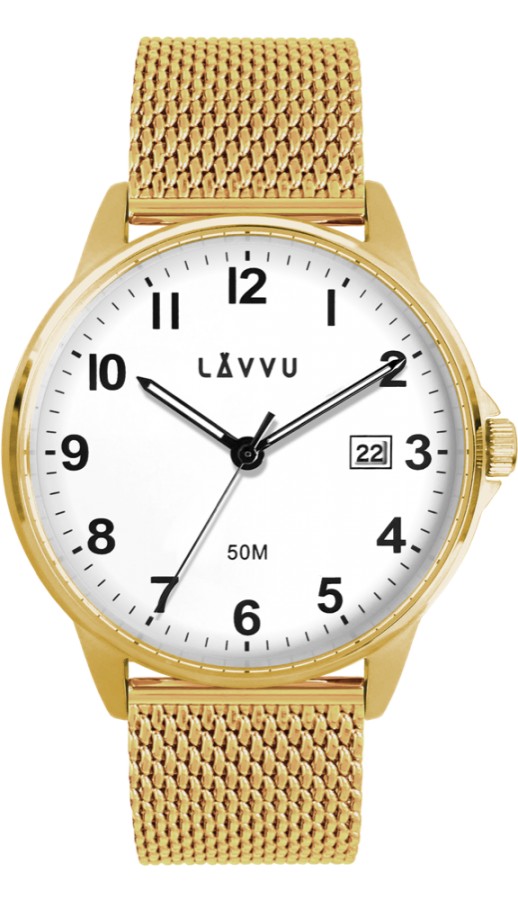 LAVVU Zlaté hodinky GÖTEBORG MESH | LAVVU
